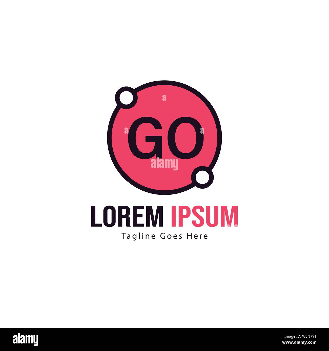 Initial GO logo template with modern frame. Minimalist GO letter logo ...