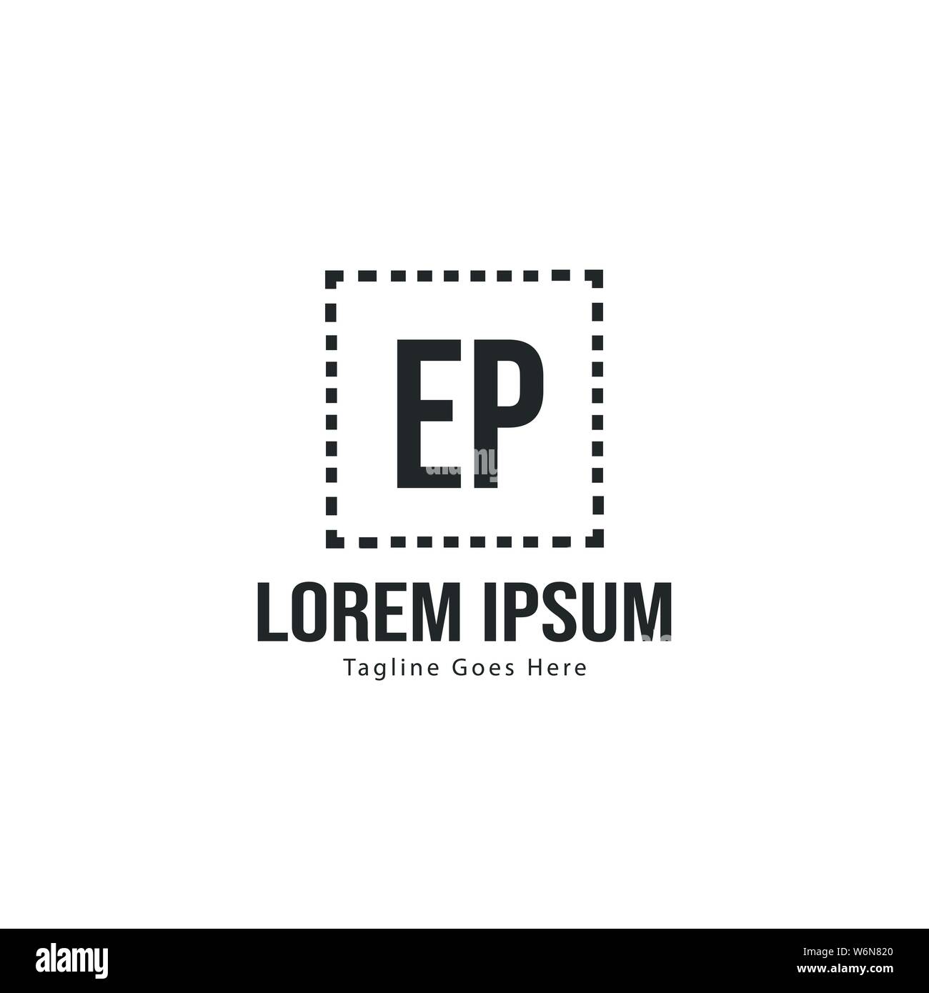 Initial EP logo template with modern frame. Minimalist EP letter logo ...