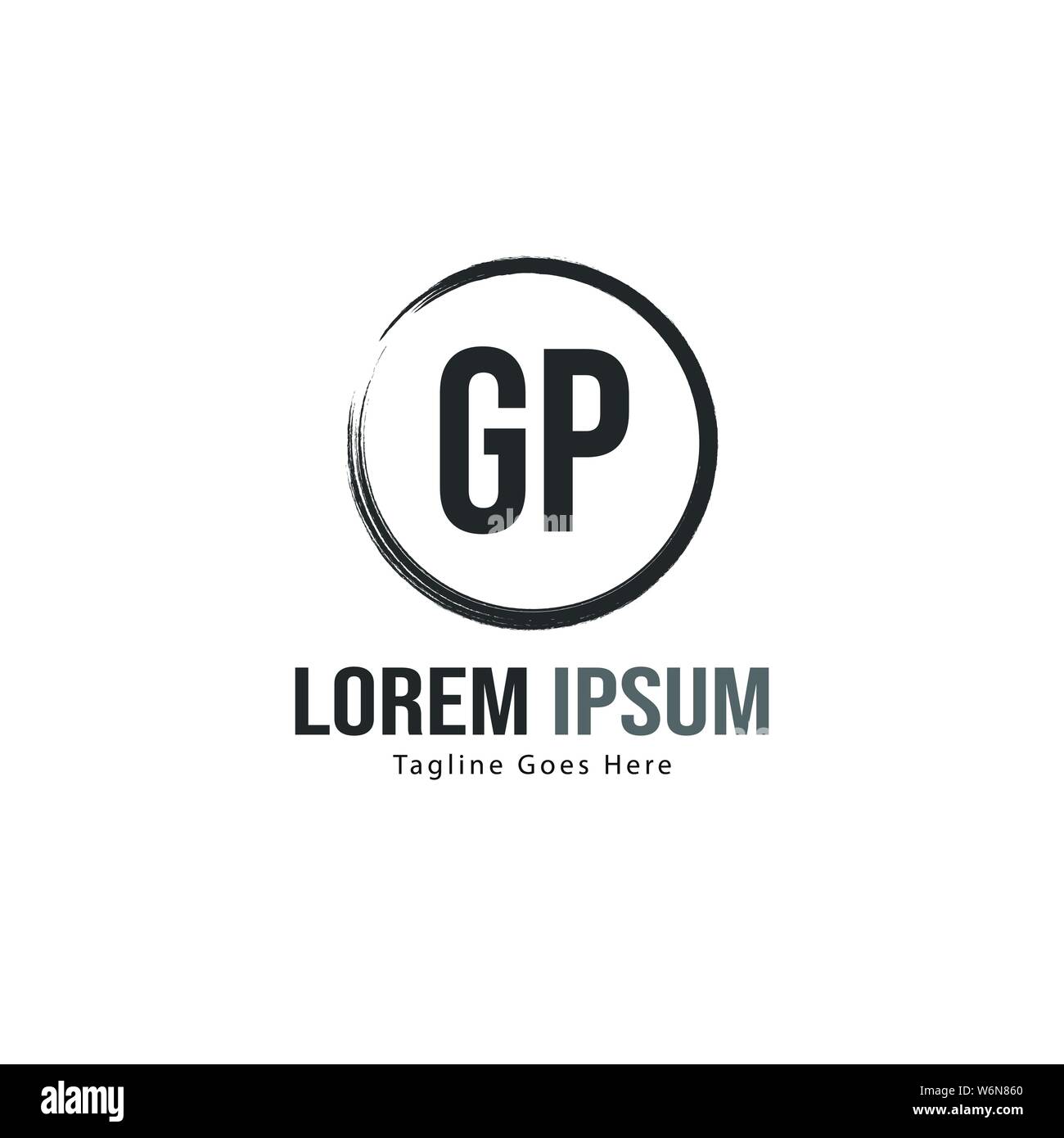 Initial GP logo template with modern frame. Minimalist GP letter logo ...