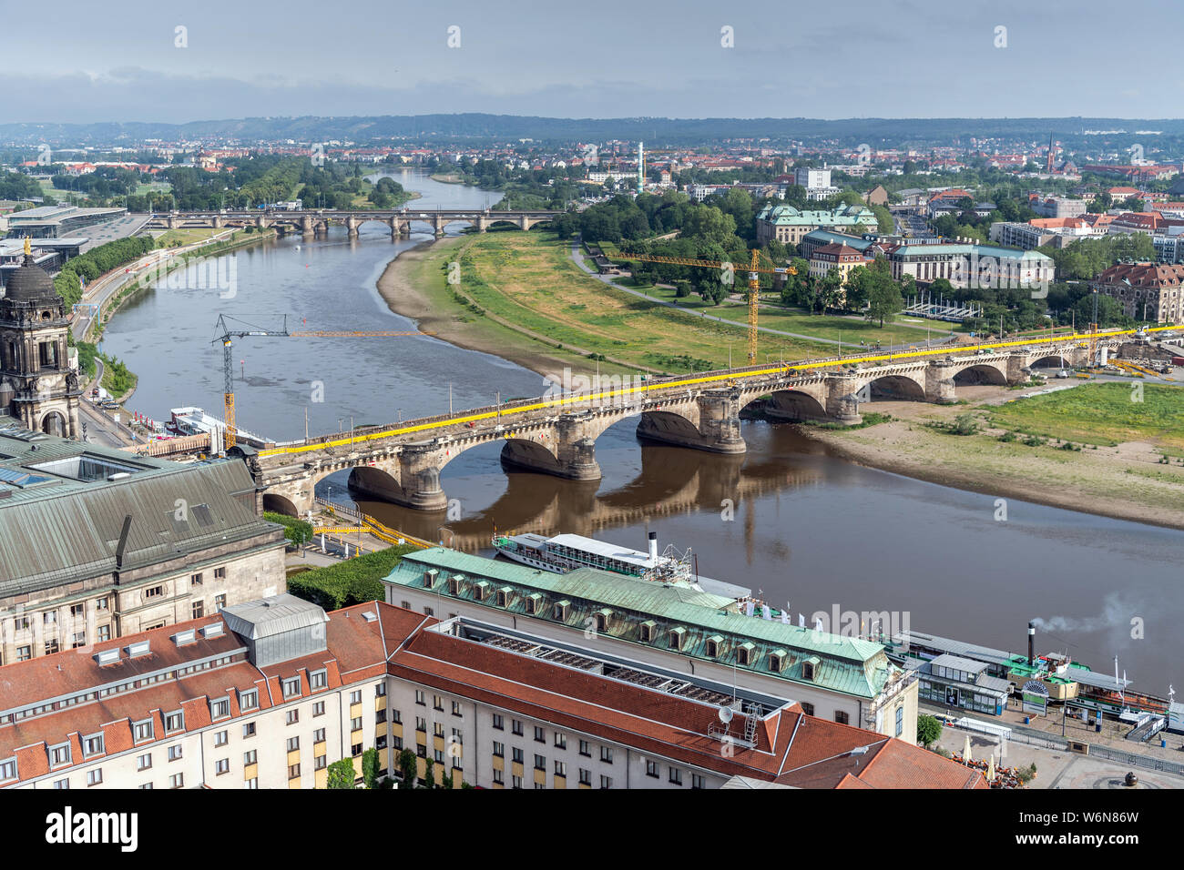 Dresden, Germany. 11th June, 2019. View from the Frauenkirche to the ...