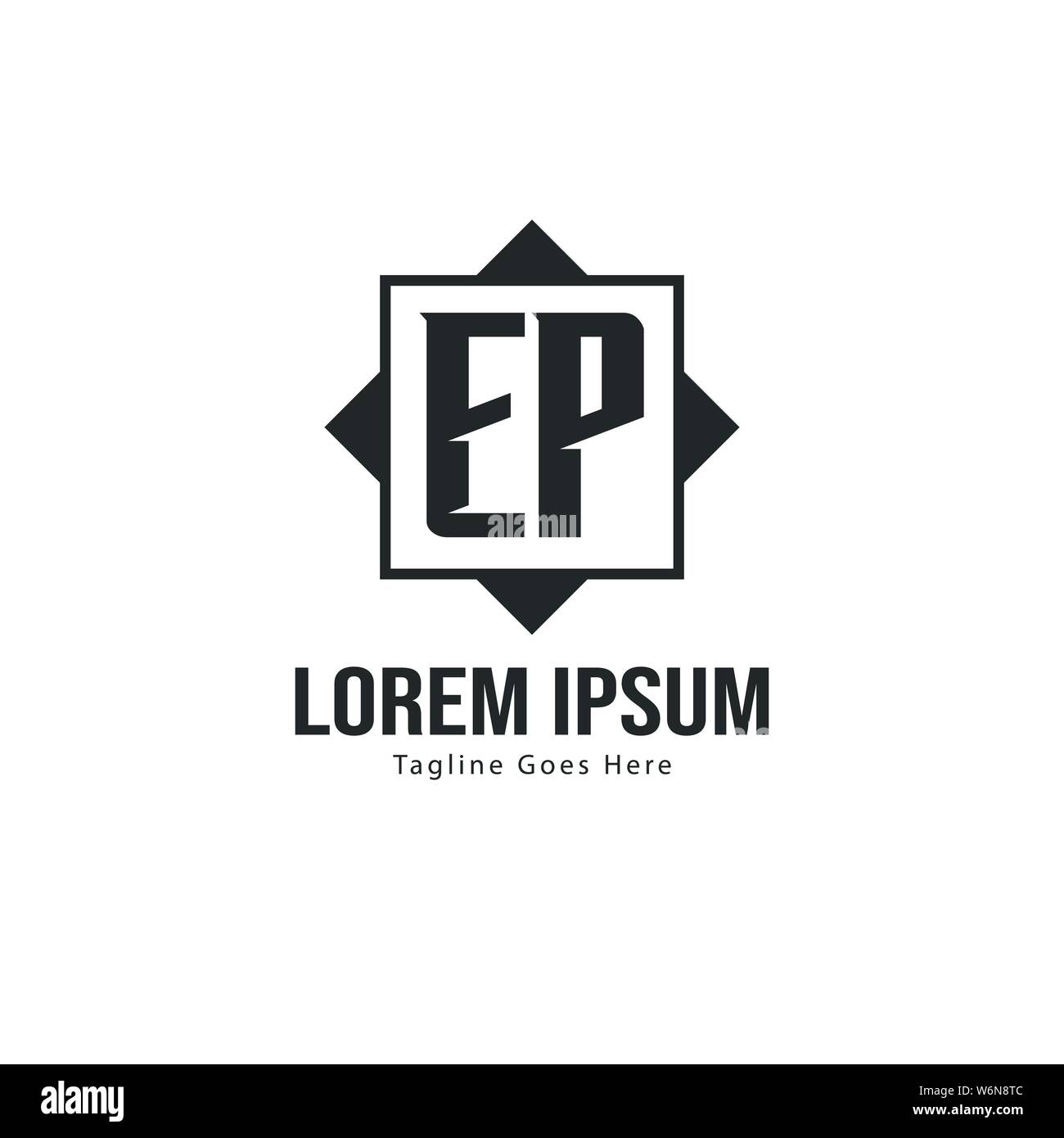 Initial EP logo template with modern frame. Minimalist EP letter logo ...