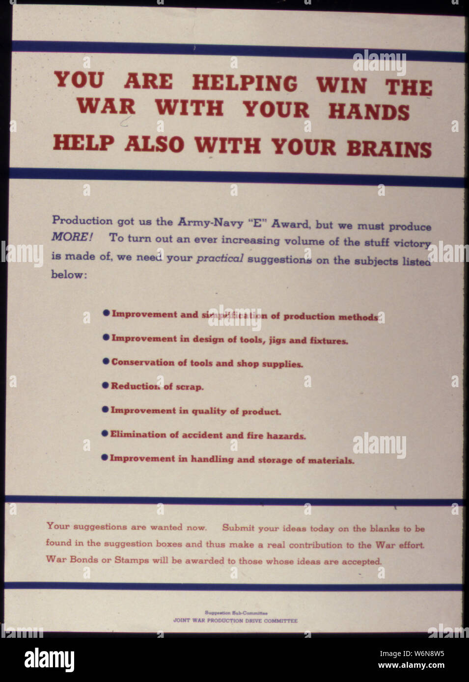 You Are Helping Win the War with Your Hands. Help Also with Your Brains ...