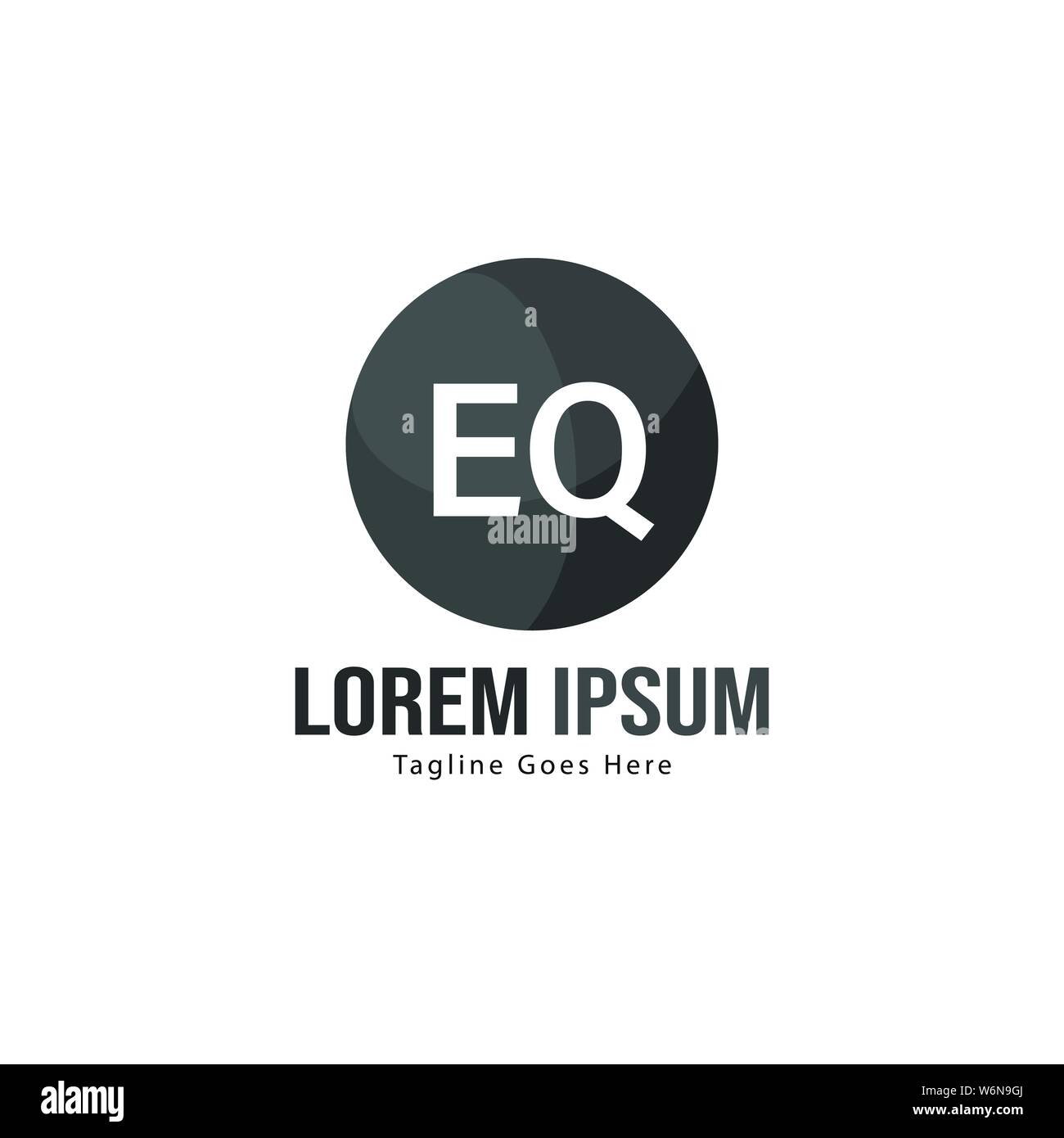 Initial EQ logo template with modern frame. Minimalist EQ letter logo ...