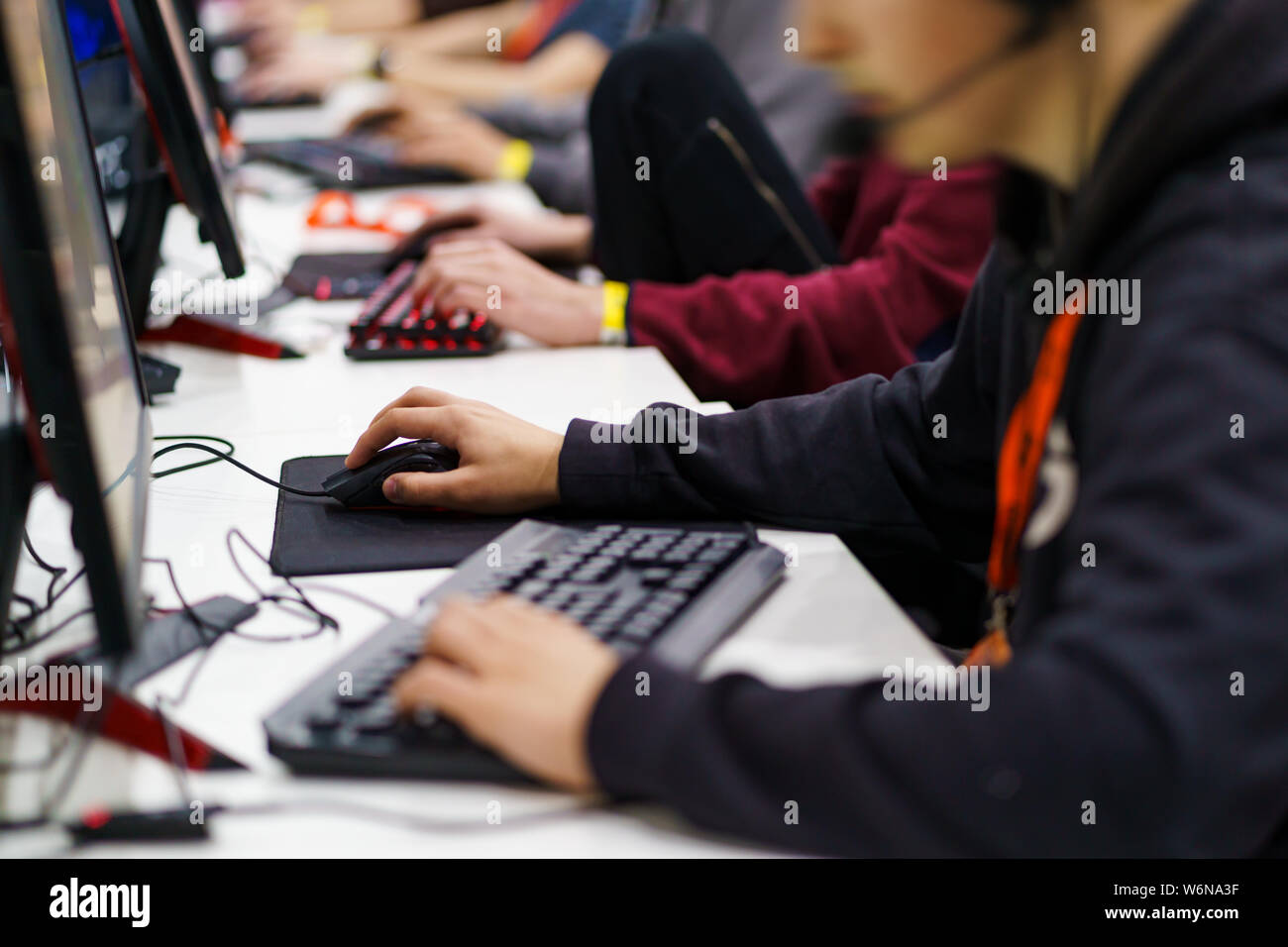 Pro players during gaming tournament Stock Photo - Alamy