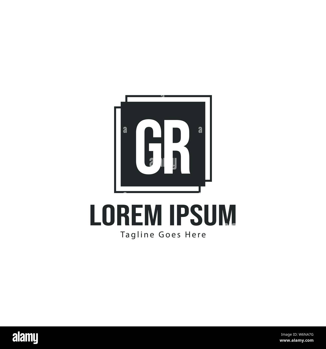 Initial GR logo template with modern frame. Minimalist GR letter logo vector illustration design ...