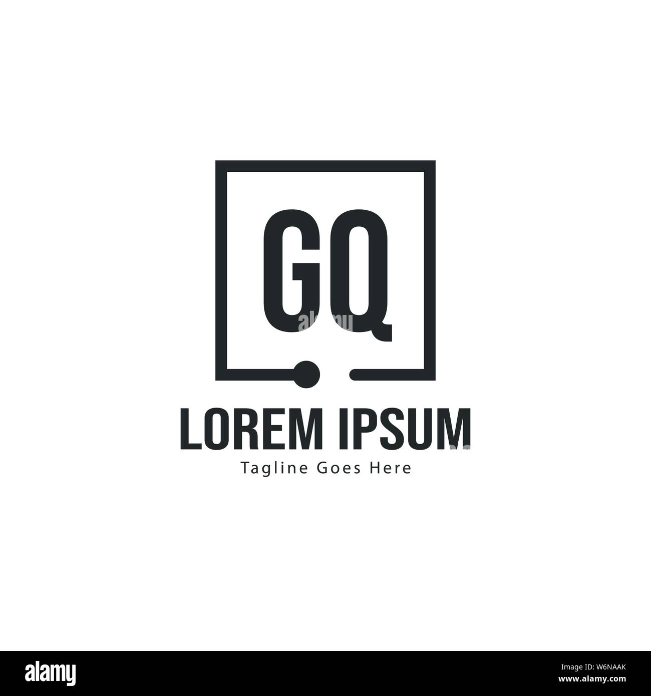 Initial GQ logo template with modern frame. Minimalist GQ letter logo ...