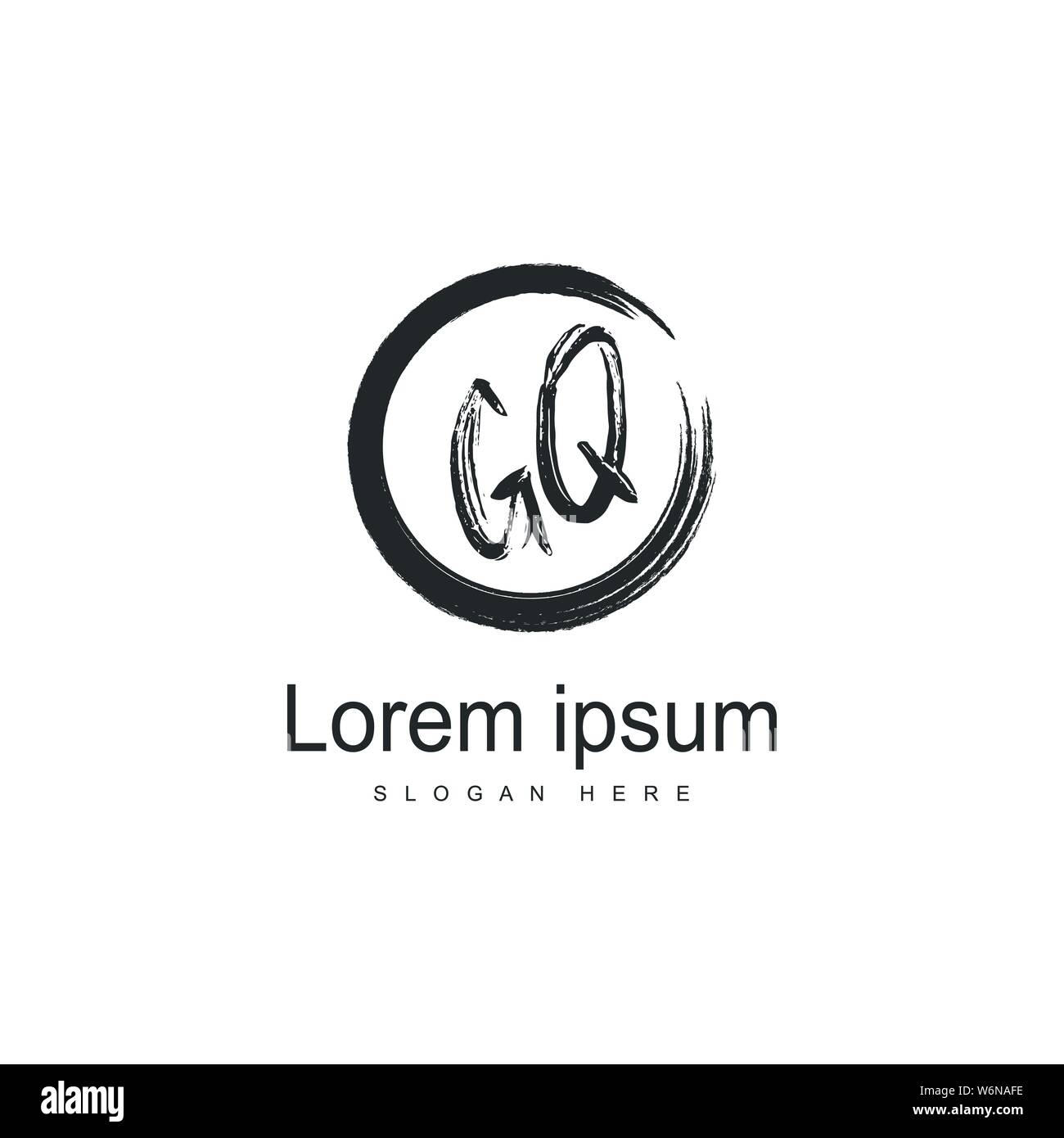 Initial GQ logo template with modern frame. Minimalist GQ letter logo ...