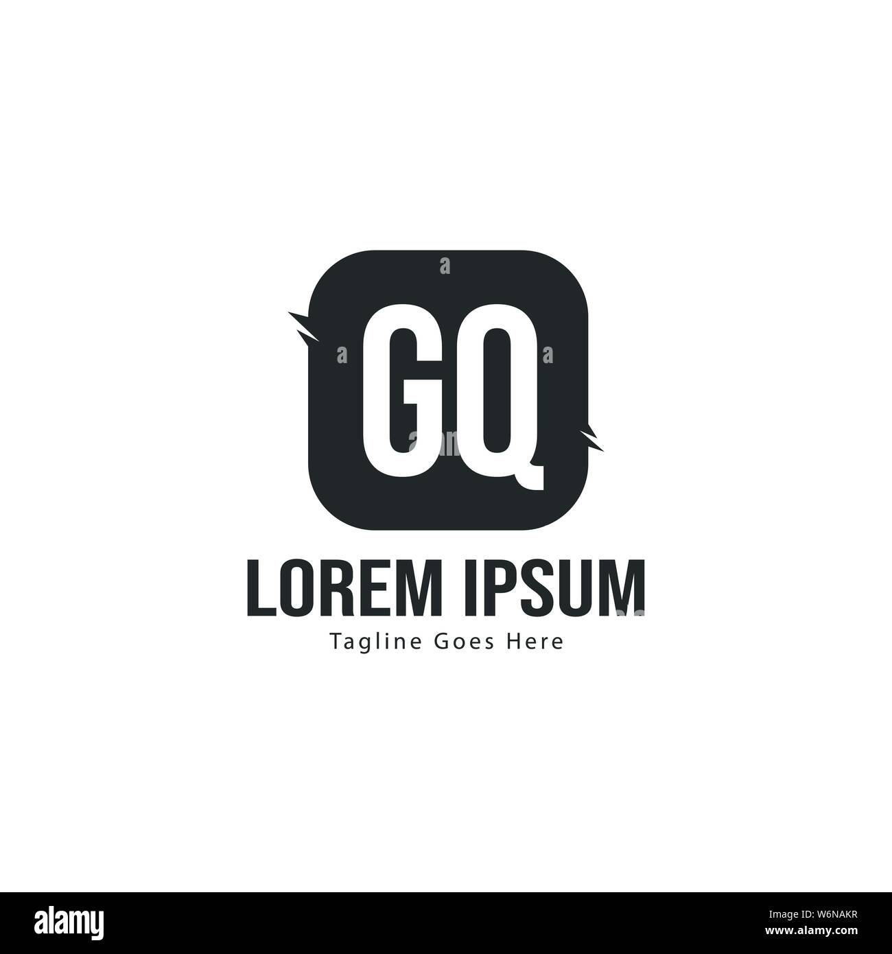 Initial GQ logo template with modern frame. Minimalist GQ letter logo ...