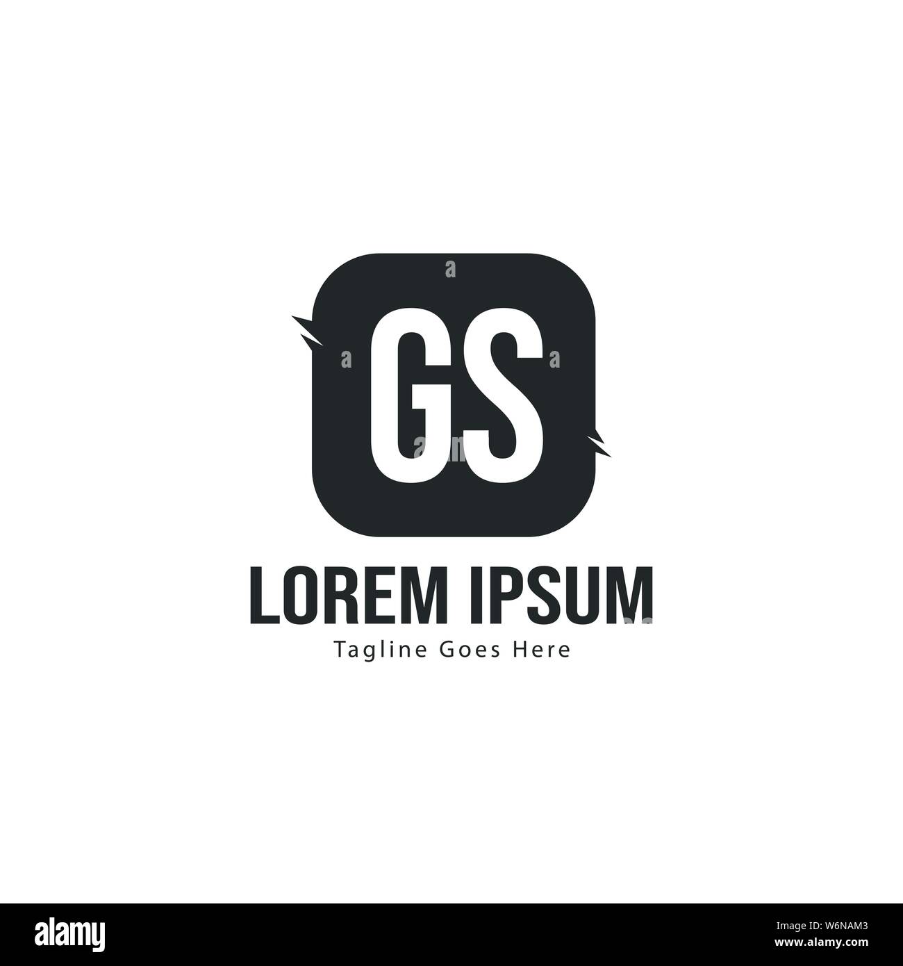 Initial GS logo template with modern frame. Minimalist GS letter logo ...