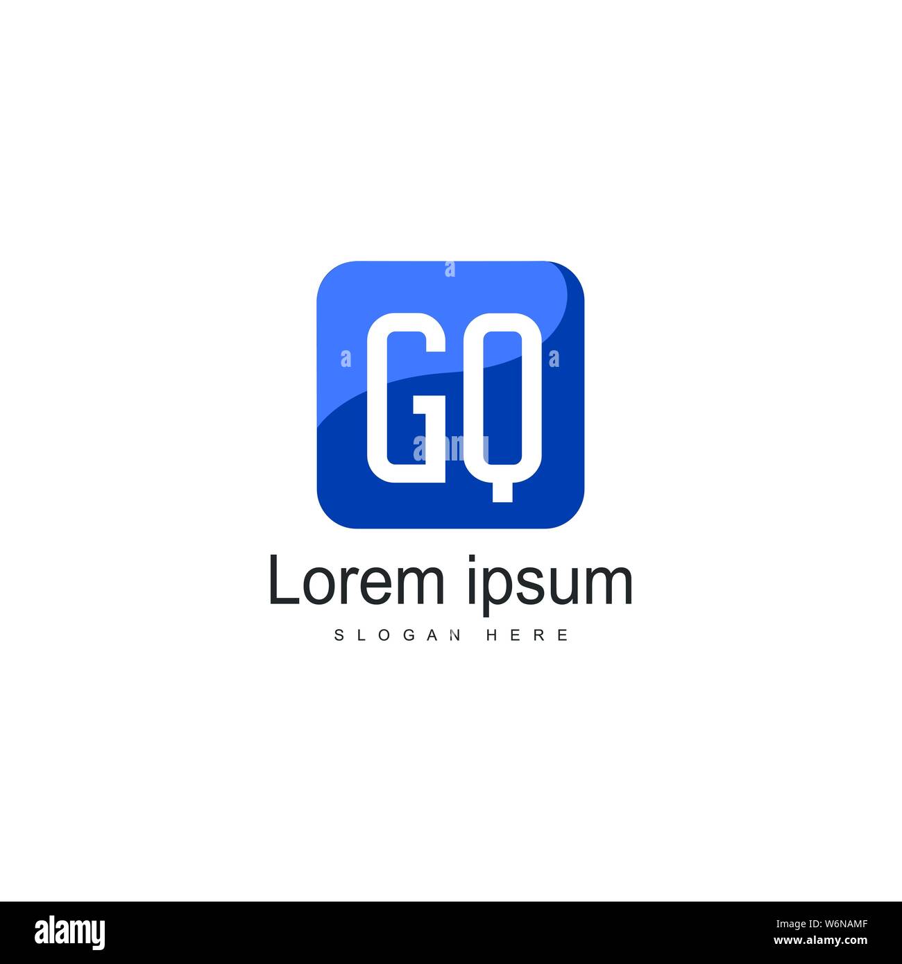 Initial GQ logo template with modern frame. Minimalist GQ letter logo ...