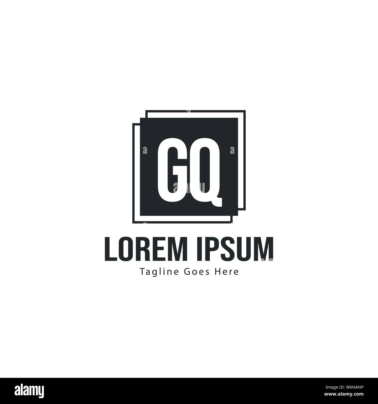 Initial GQ logo template with modern frame. Minimalist GQ letter logo vector illustration design ...