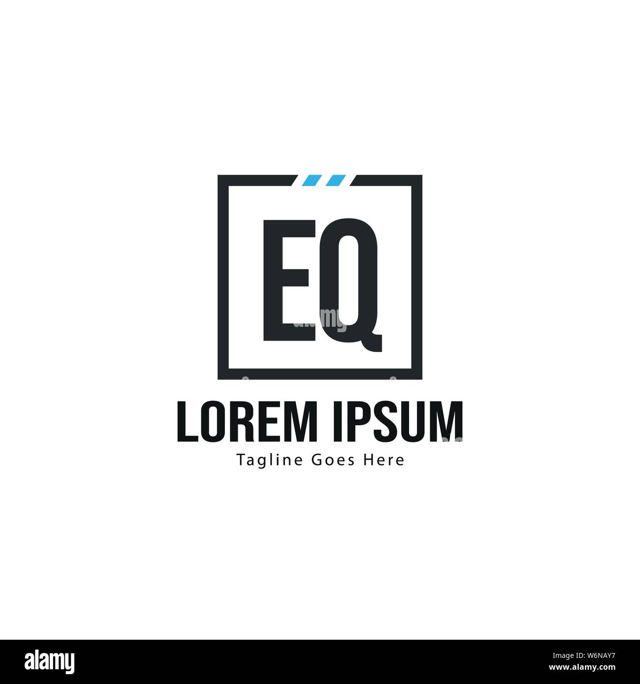 Initial EQ logo template with modern frame. Minimalist EQ letter logo ...