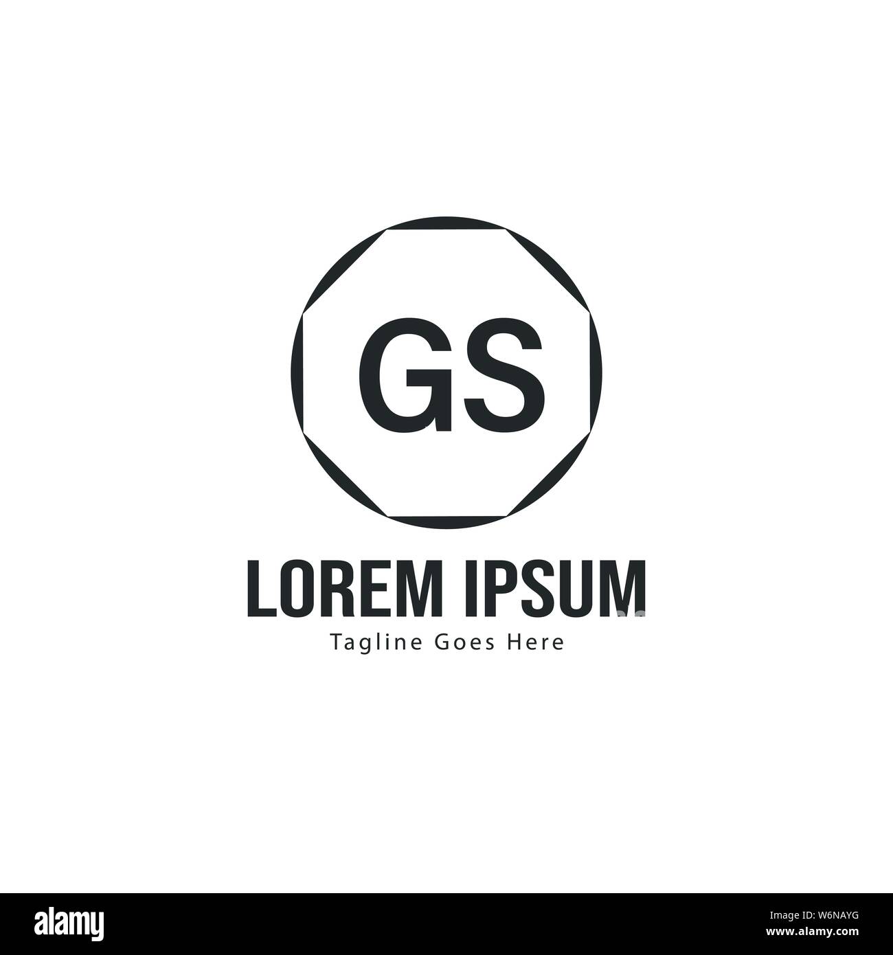 Initial GS logo template with modern frame. Minimalist GS letter logo ...