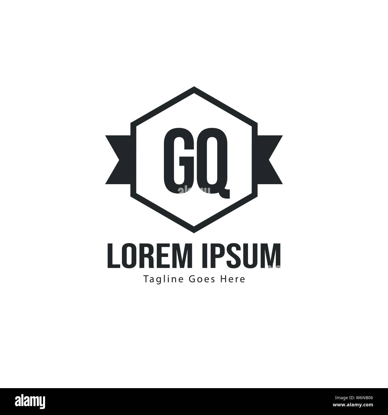 Initial GQ logo template with modern frame. Minimalist GQ letter logo ...