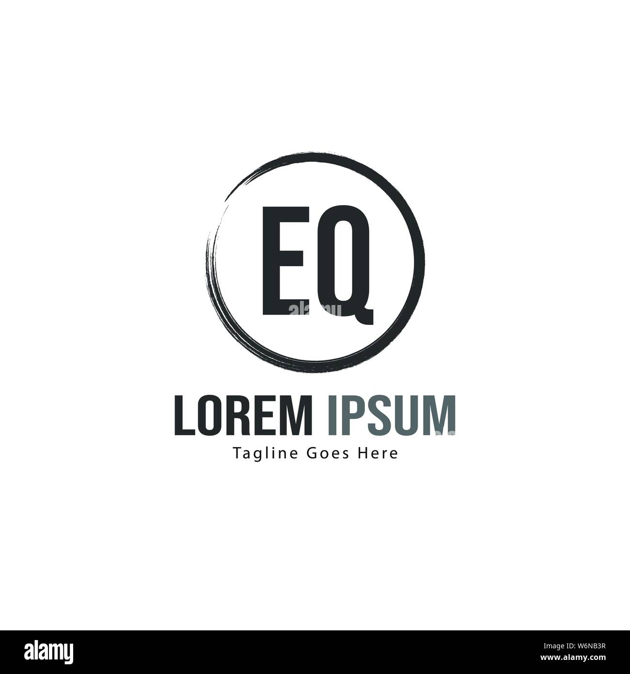 Initial EQ logo template with modern frame. Minimalist EQ letter logo ...