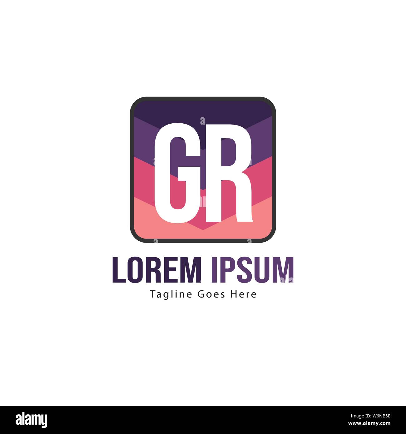 Initial GR logo template with modern frame. Minimalist GR letter logo vector illustration design ...