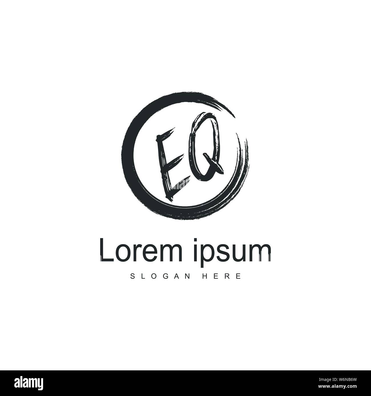 Initial EQ logo template with modern frame. Minimalist EQ letter logo ...