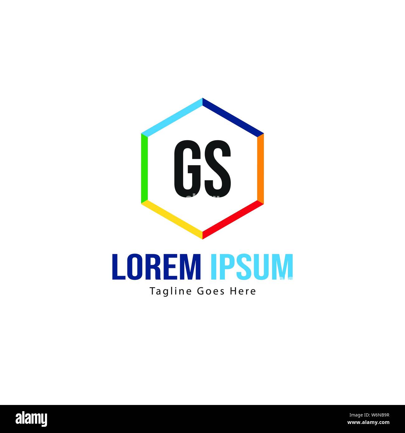 Initial GS logo template with modern frame. Minimalist GS letter logo ...