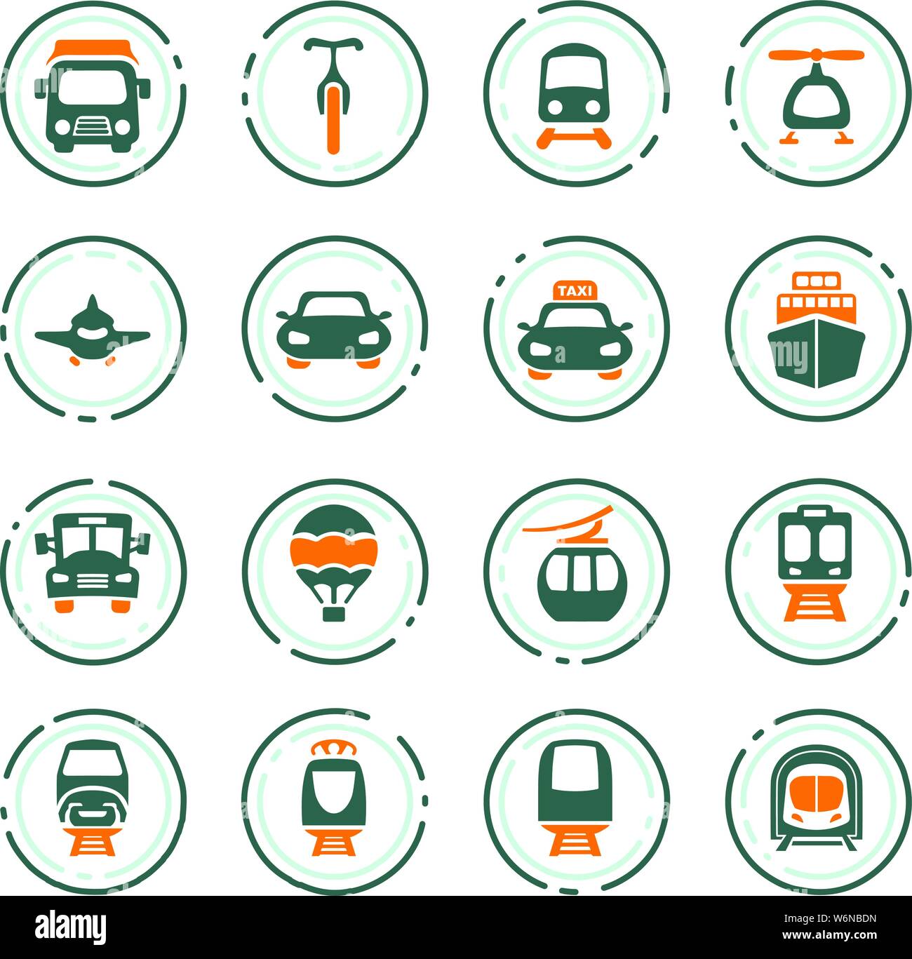 Public transport icon set for web sites and user interface Stock Vector ...