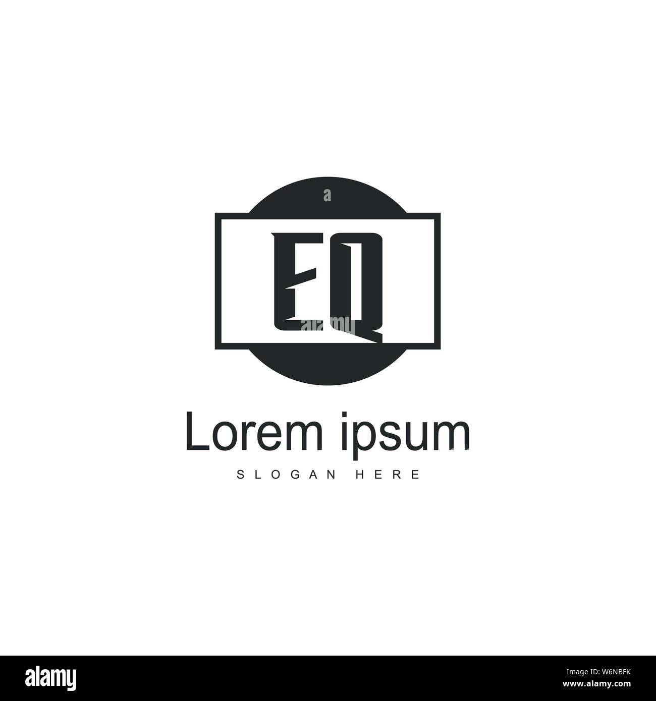 Initial EQ logo template with modern frame. Minimalist EQ letter logo ...