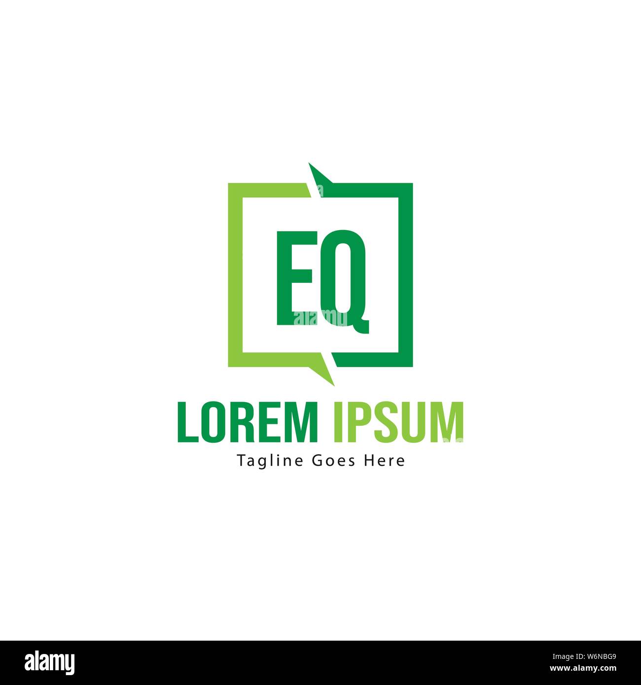 Initial EQ logo template with modern frame. Minimalist EQ letter logo ...