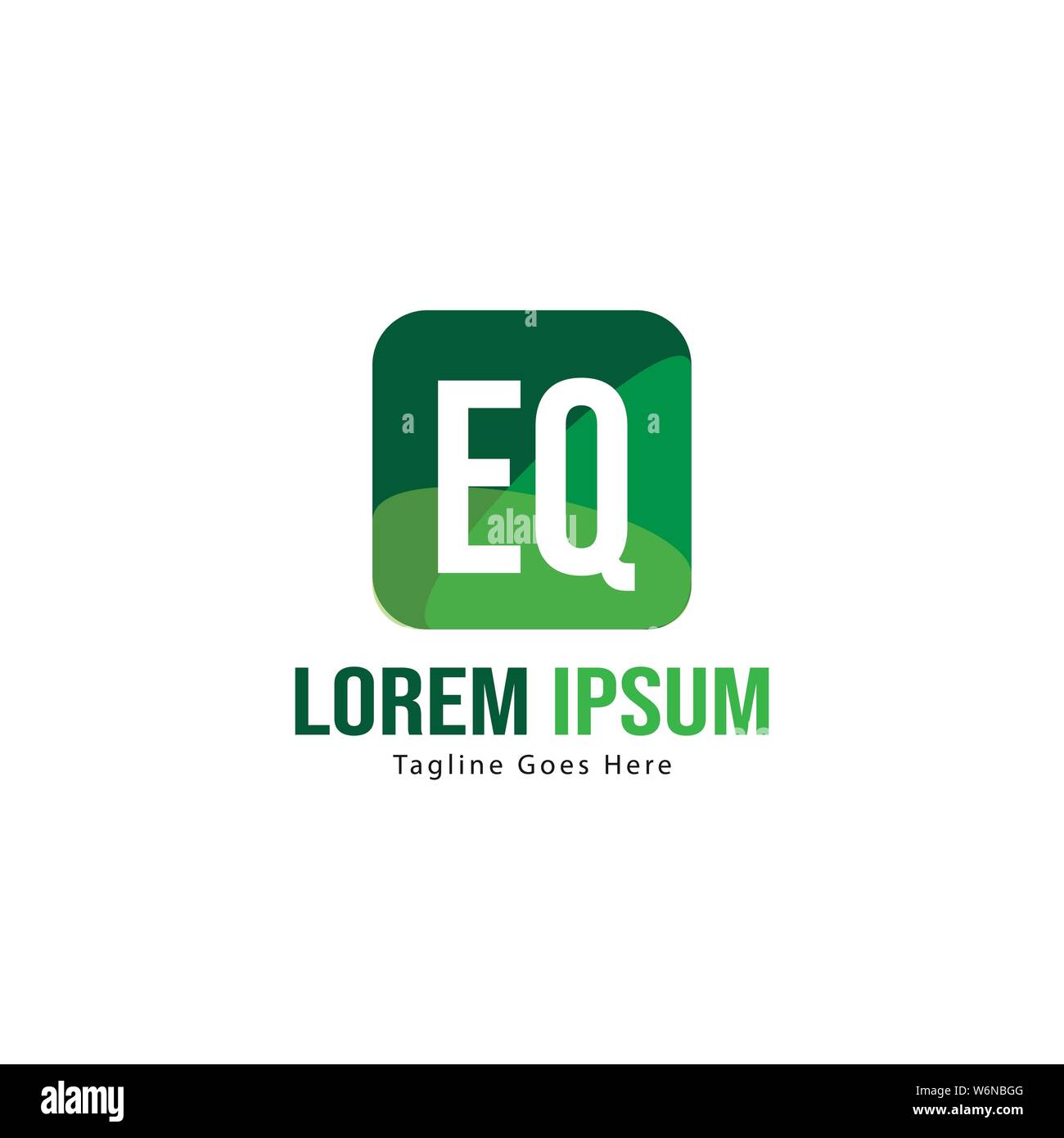Initial EQ logo template with modern frame. Minimalist EQ letter logo ...