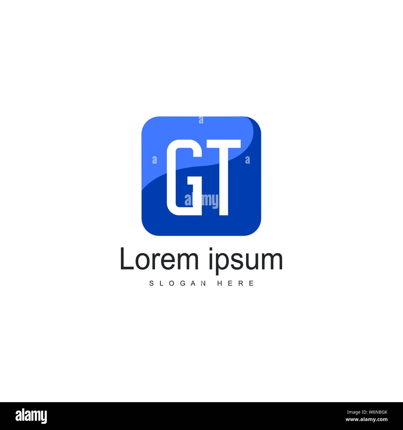 Initial GT logo template with modern frame. Minimalist GT letter logo ...