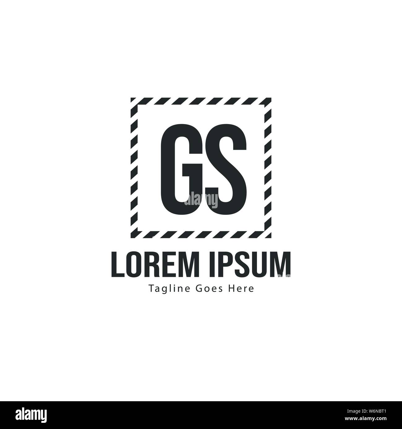 Initial GS logo template with modern frame. Minimalist GS letter logo ...