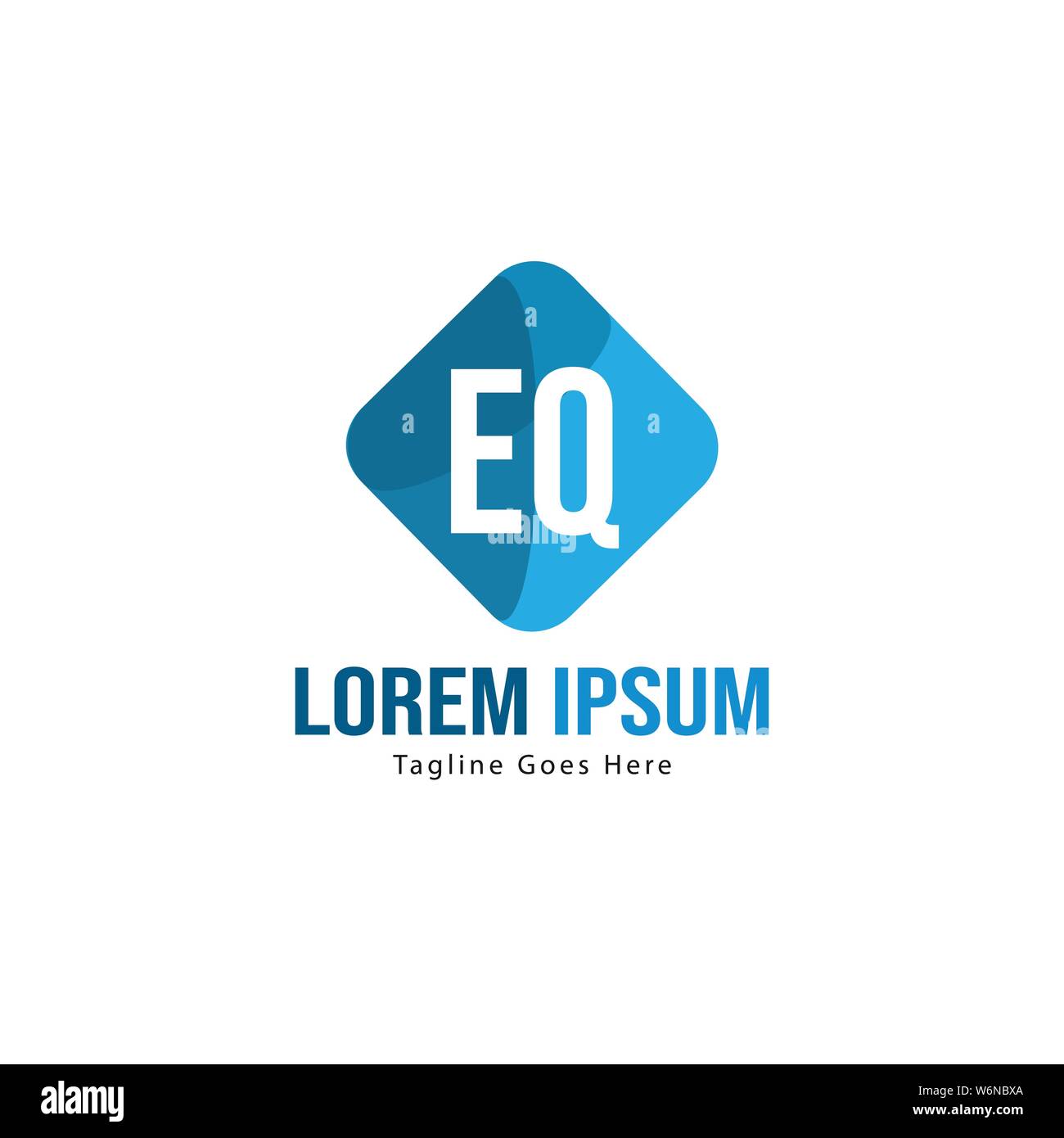 Initial EQ logo template with modern frame. Minimalist EQ letter logo ...