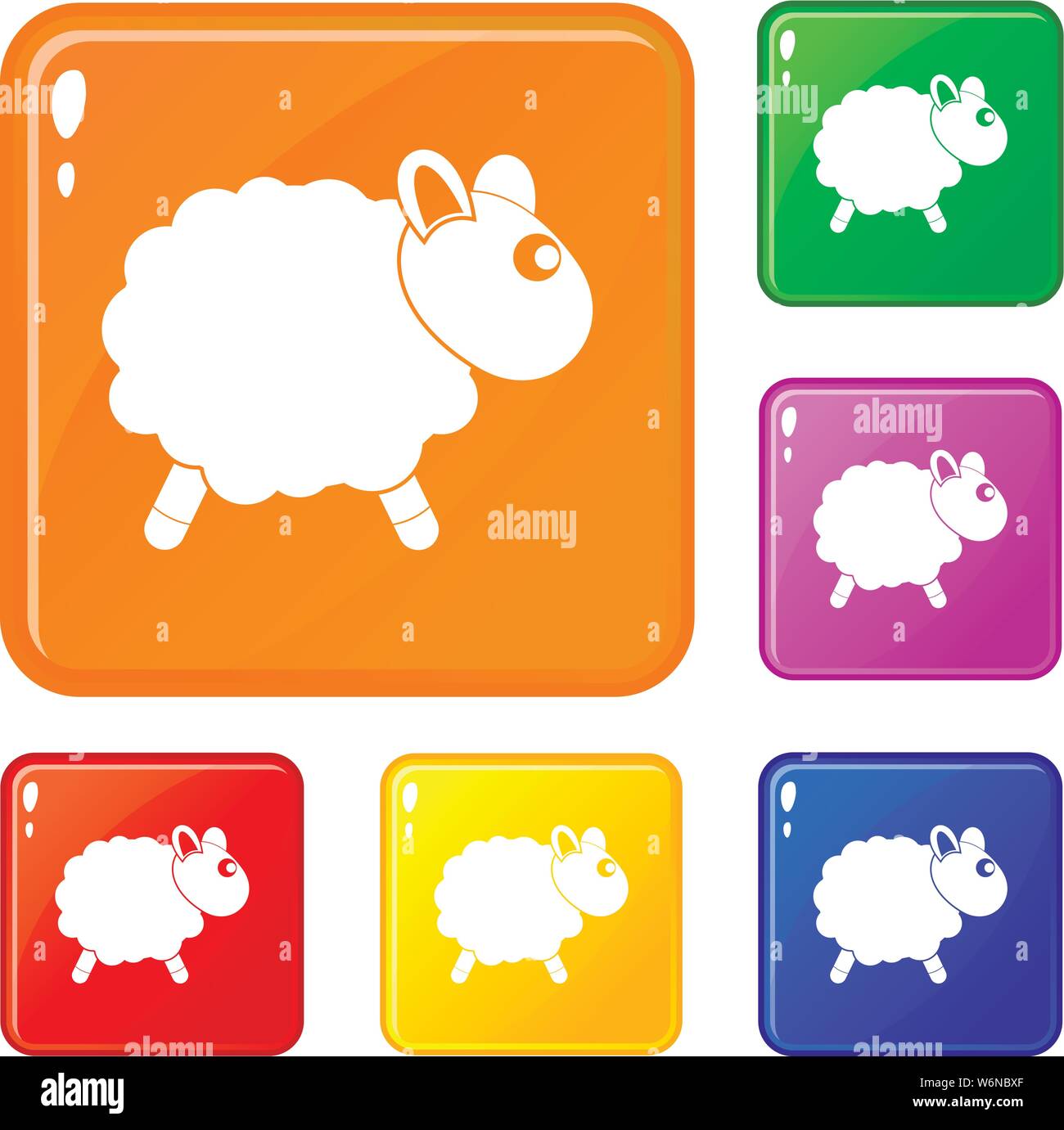 Sheep icons set vector color Stock Vector Image & Art - Alamy