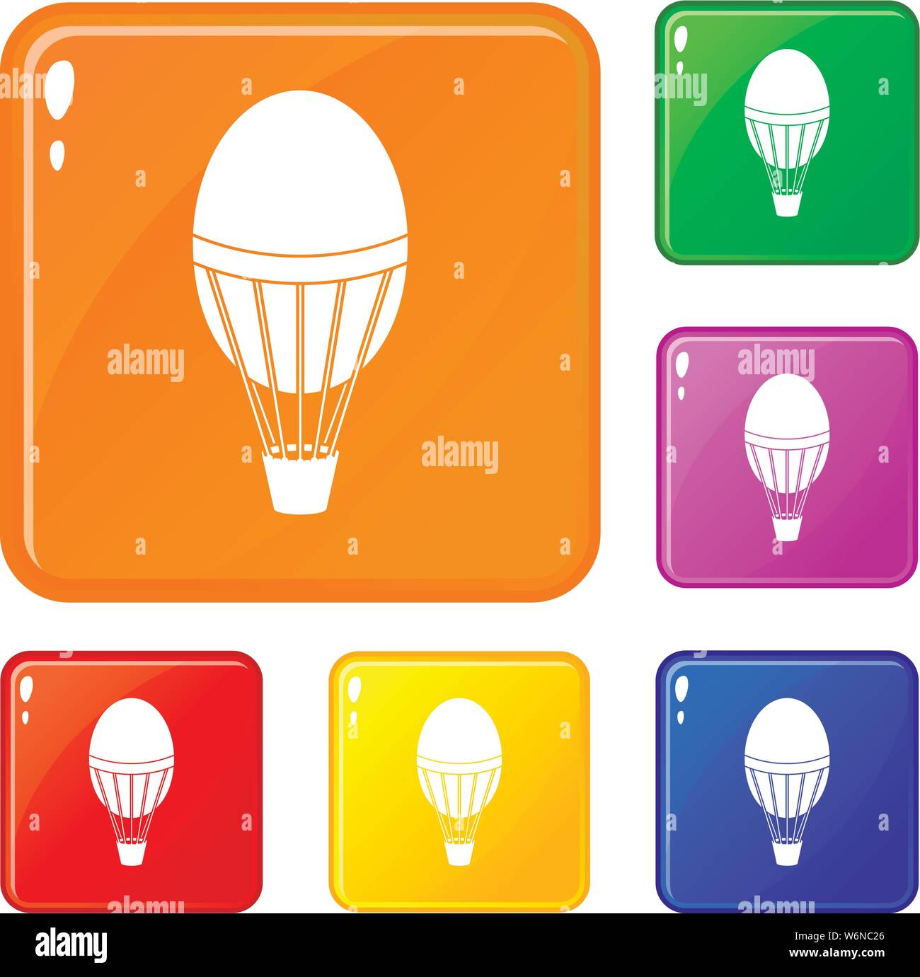 Hot air balloon icons set vector color Stock Vector Image & Art - Alamy