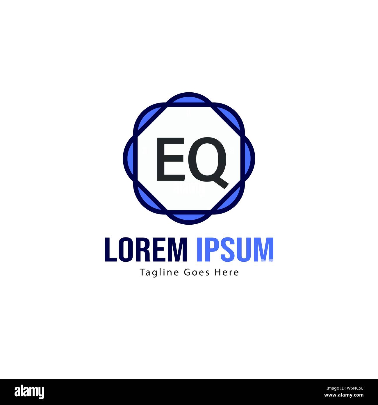 Initial EQ logo template with modern frame. Minimalist EQ letter logo ...