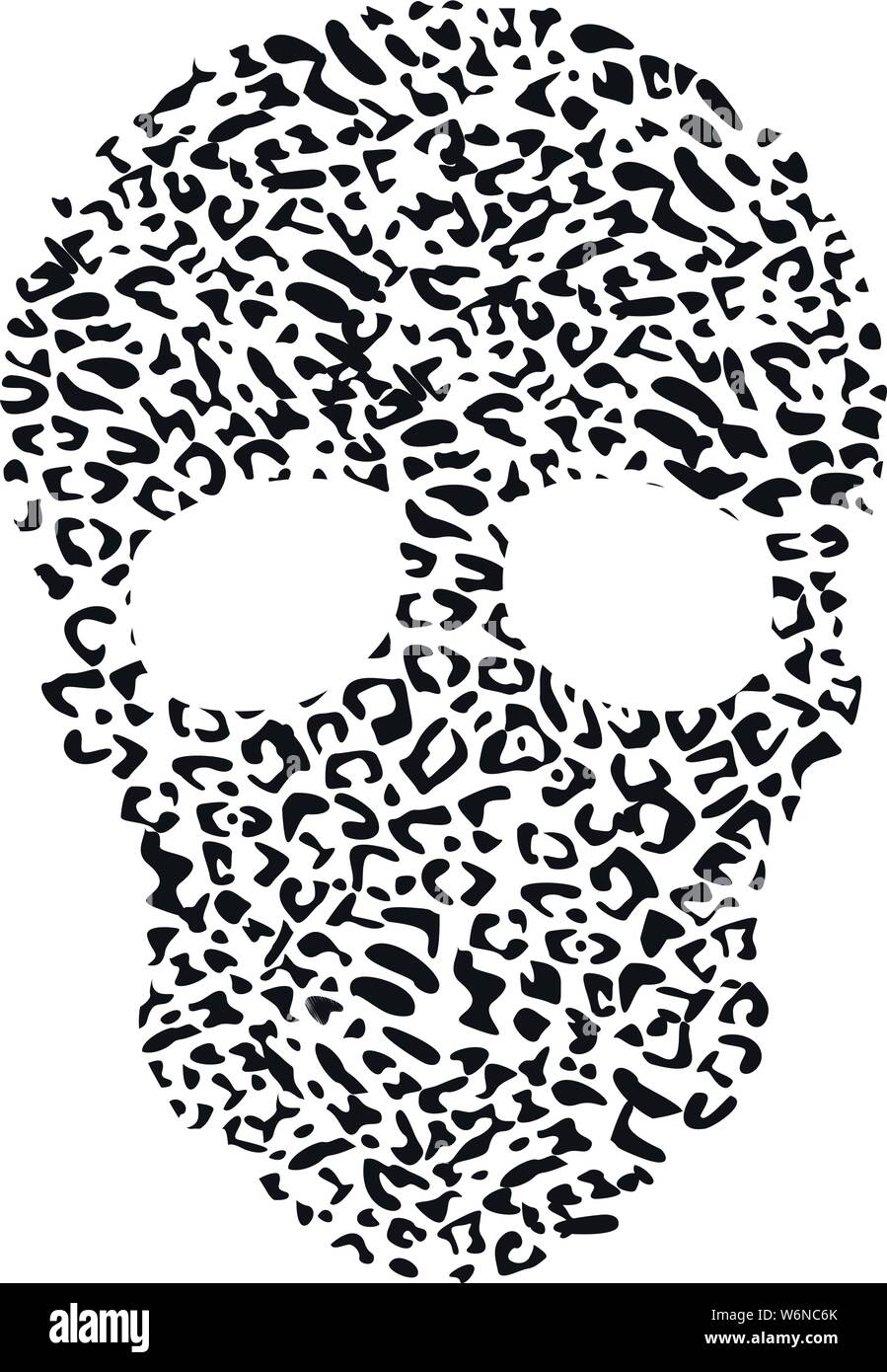 Design for a shirt of a leopard print skull isolated on white Stock ...
