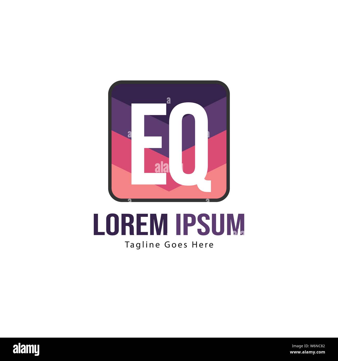 Initial EQ logo template with modern frame. Minimalist EQ letter logo ...