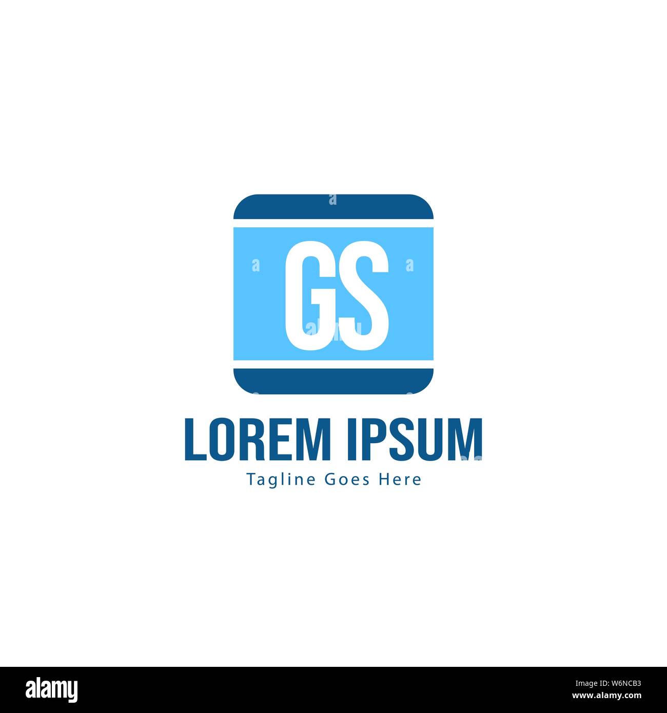 Initial GS logo template with modern frame. Minimalist GS letter logo ...