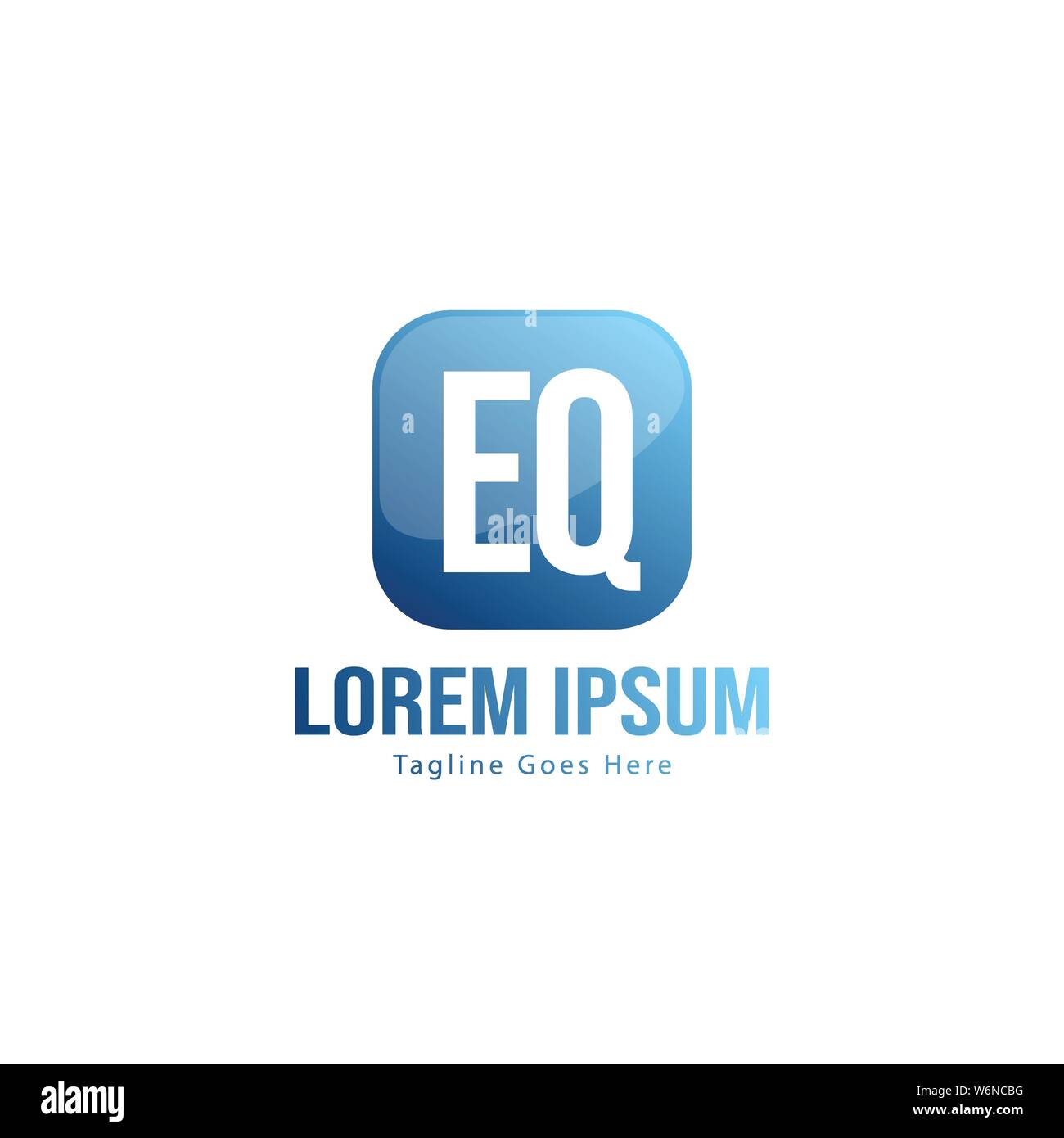 Initial EQ logo template with modern frame. Minimalist EQ letter logo ...