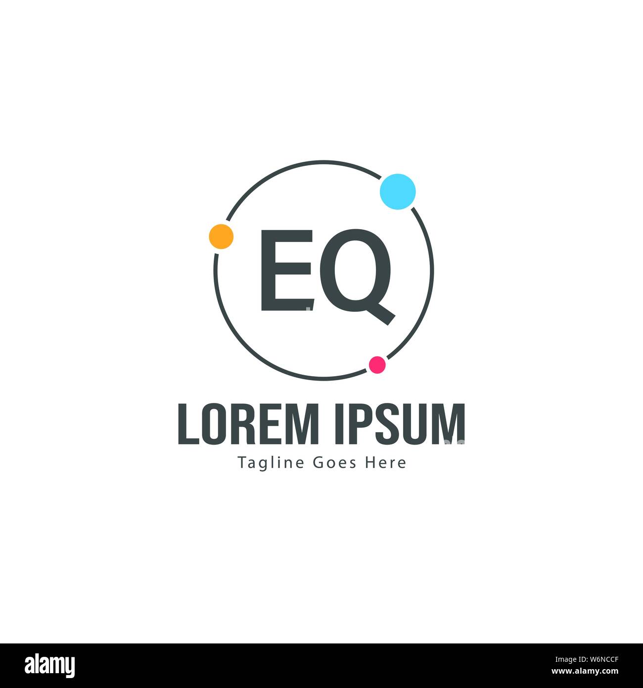 Initial EQ logo template with modern frame. Minimalist EQ letter logo ...