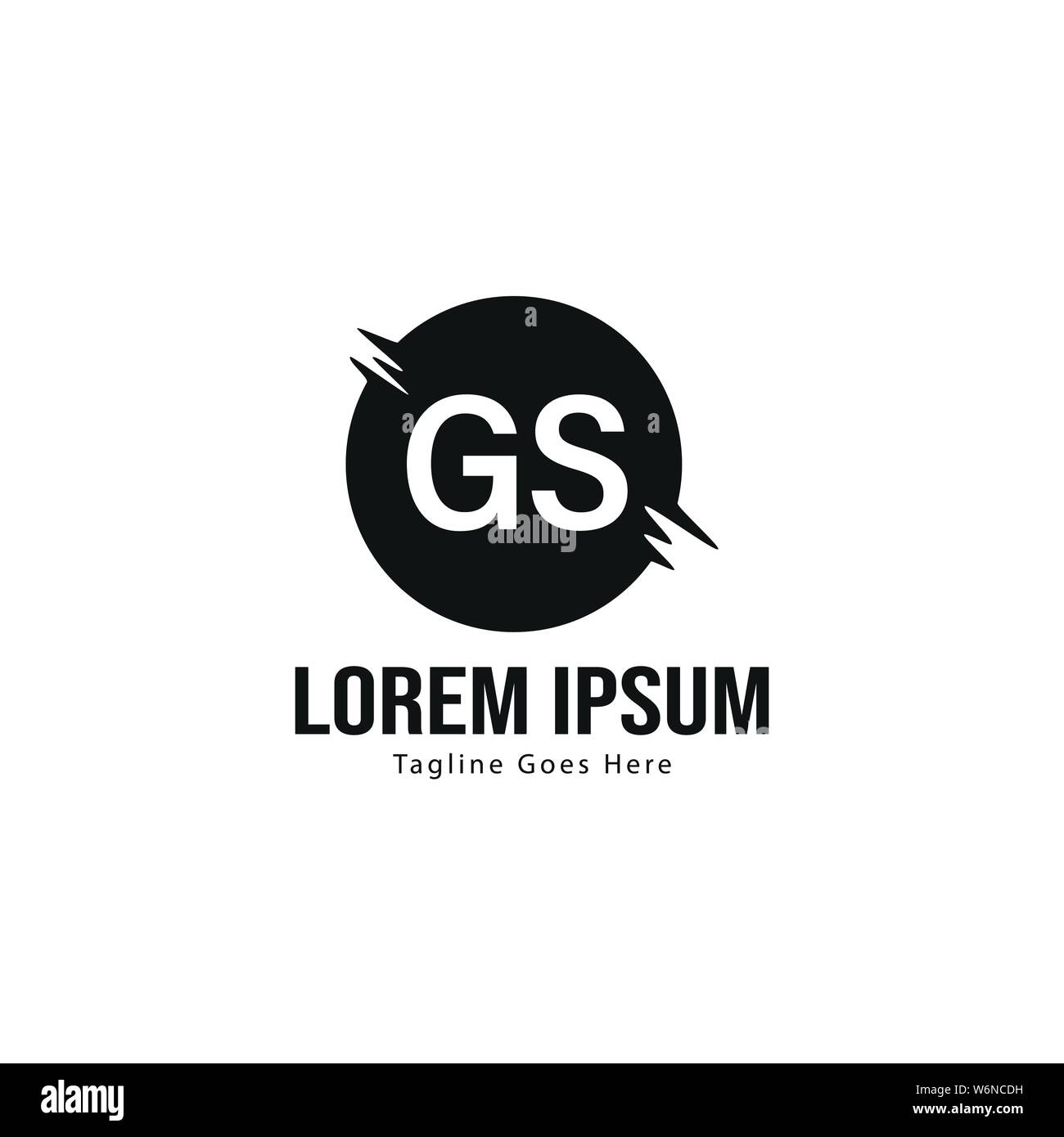 Initial GS logo template with modern frame. Minimalist GS letter logo ...