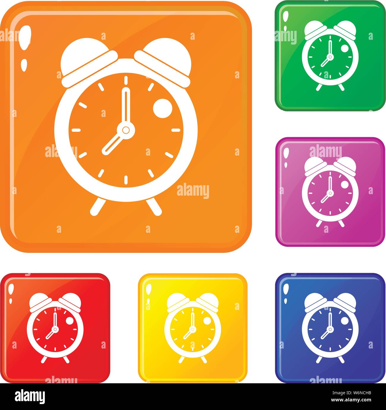 Alarm clock retro classic design icons set vector color Stock Vector ...