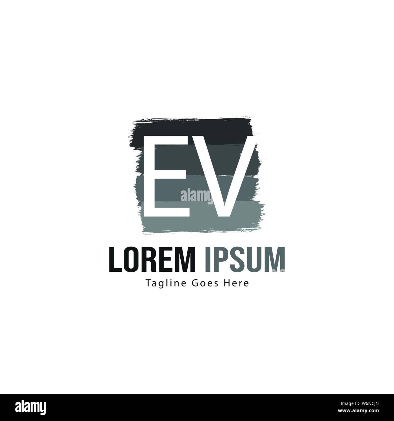 Initial EV logo template with modern frame. Minimalist EV letter logo ...