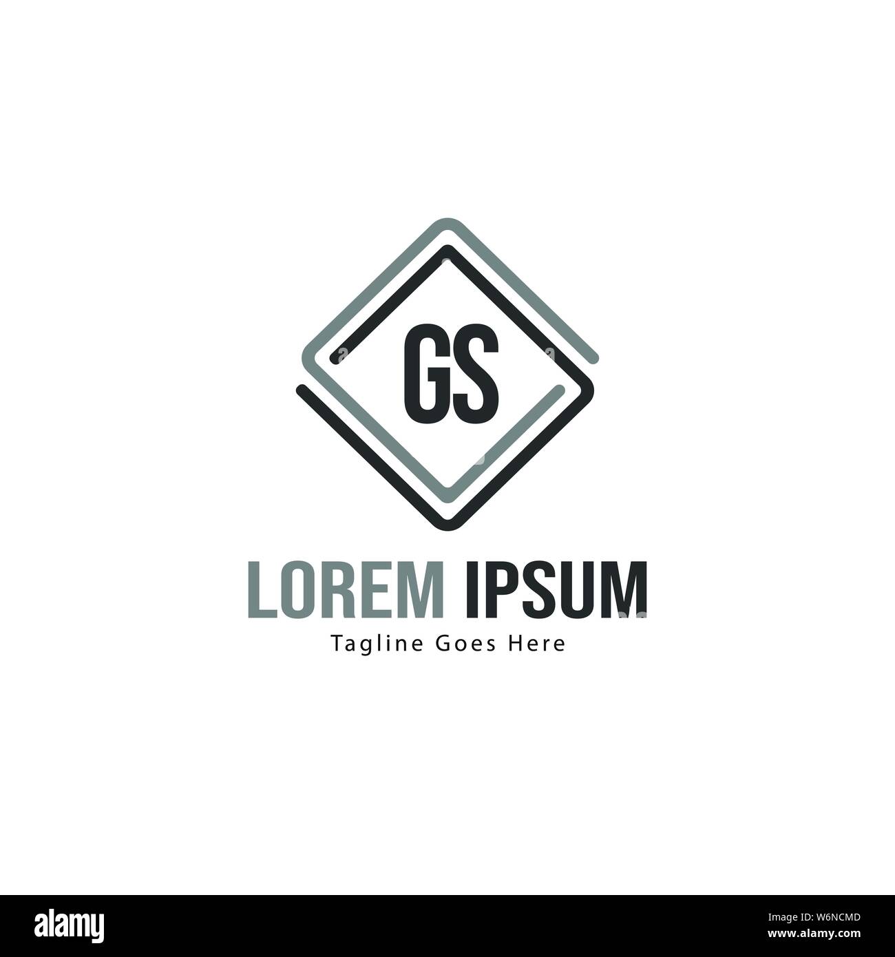 Initial GS logo template with modern frame. Minimalist GS letter logo ...