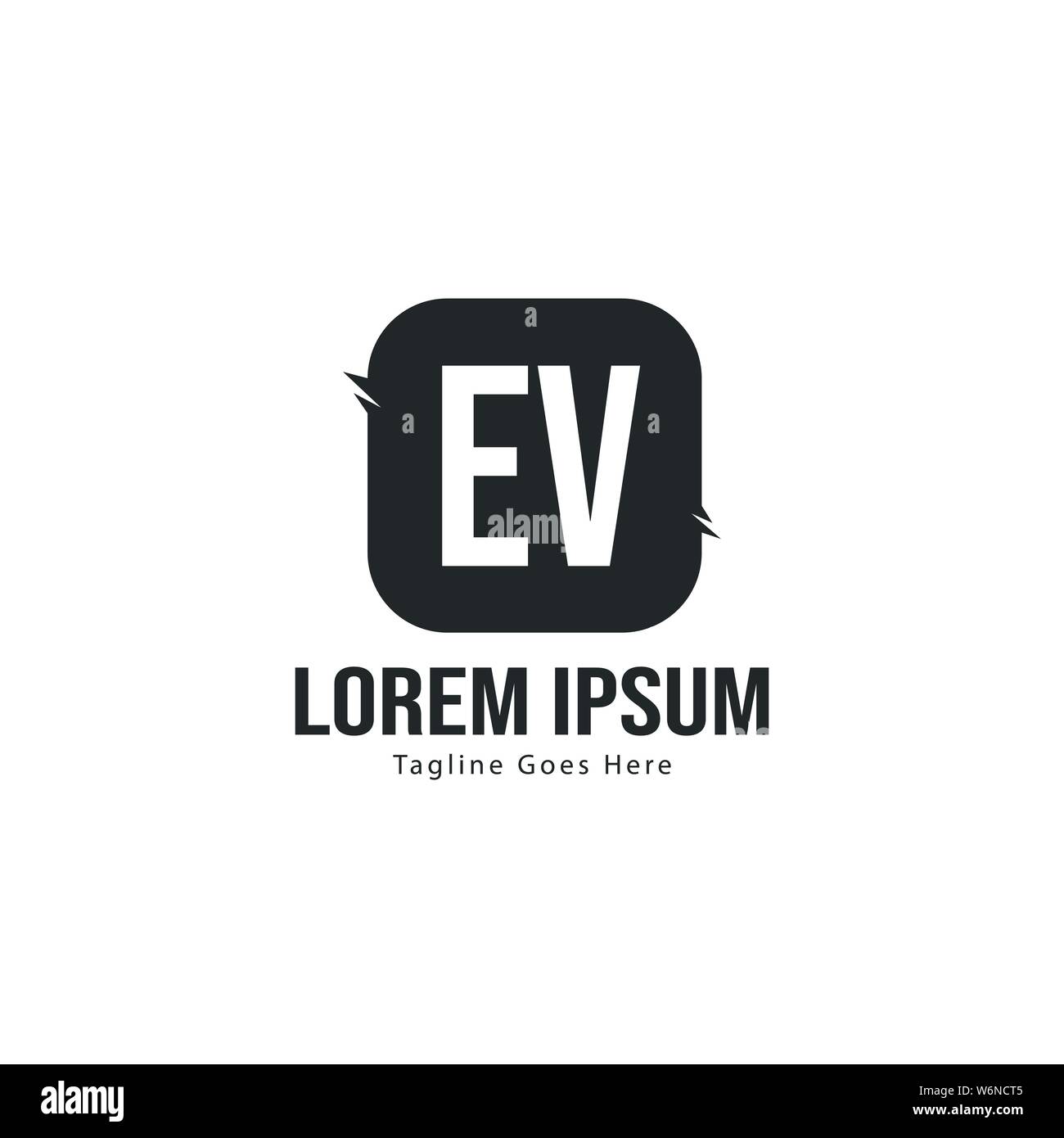 Initial EV logo template with modern frame. Minimalist EV letter logo ...