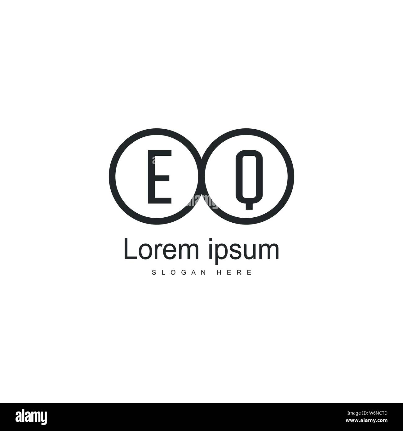 Initial EQ logo template with modern frame. Minimalist EQ letter logo ...