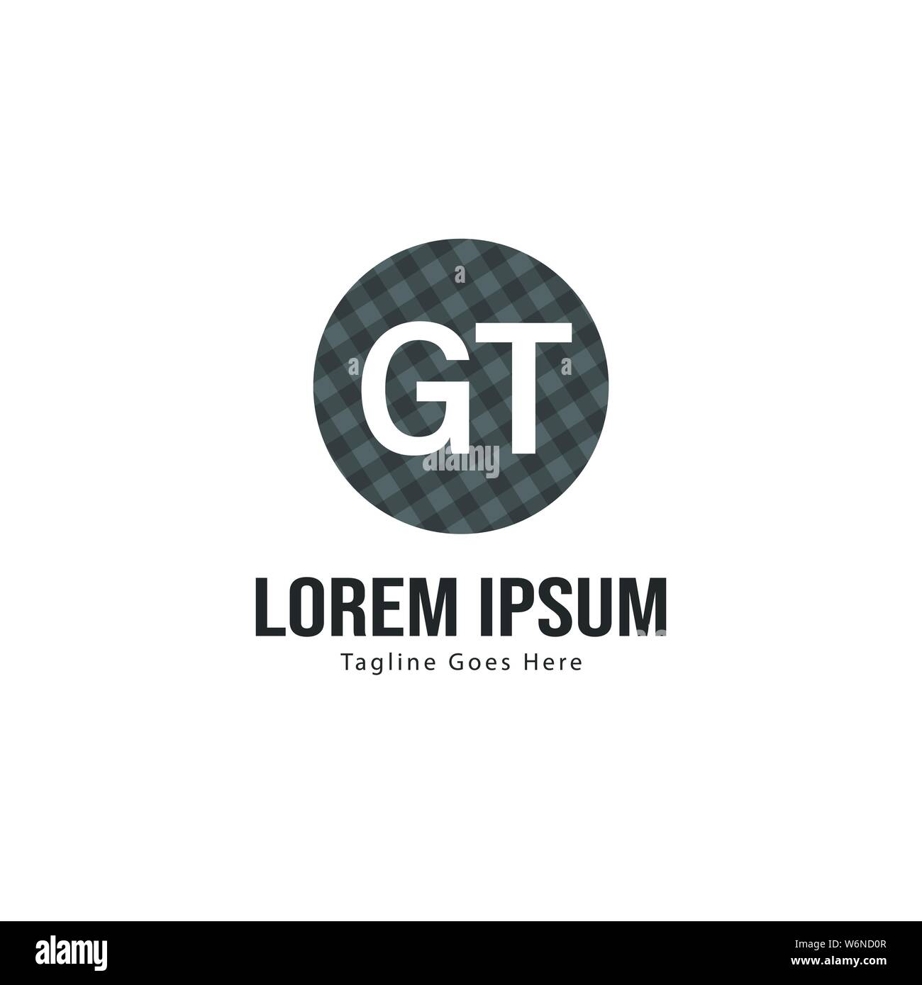 Initial GT logo template with modern frame. Minimalist GT letter logo ...
