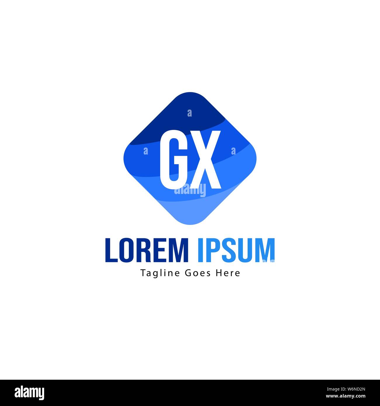 Initial GX logo template with modern frame. Minimalist GX letter logo ...