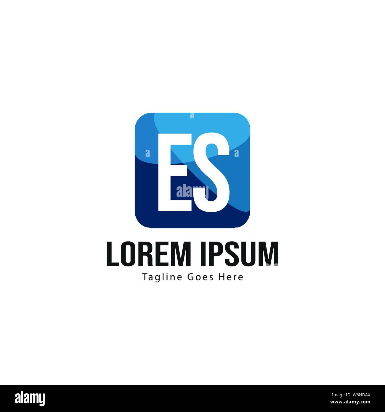 Initial ES logo template with modern frame. Minimalist ES letter logo ...