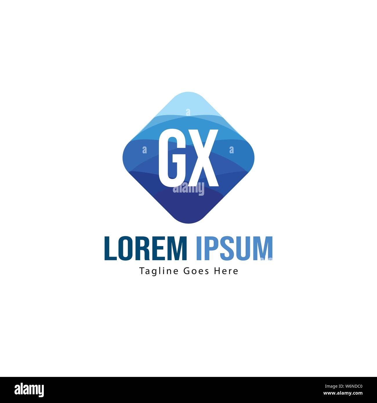 Initial GX logo template with modern frame. Minimalist GX letter logo ...