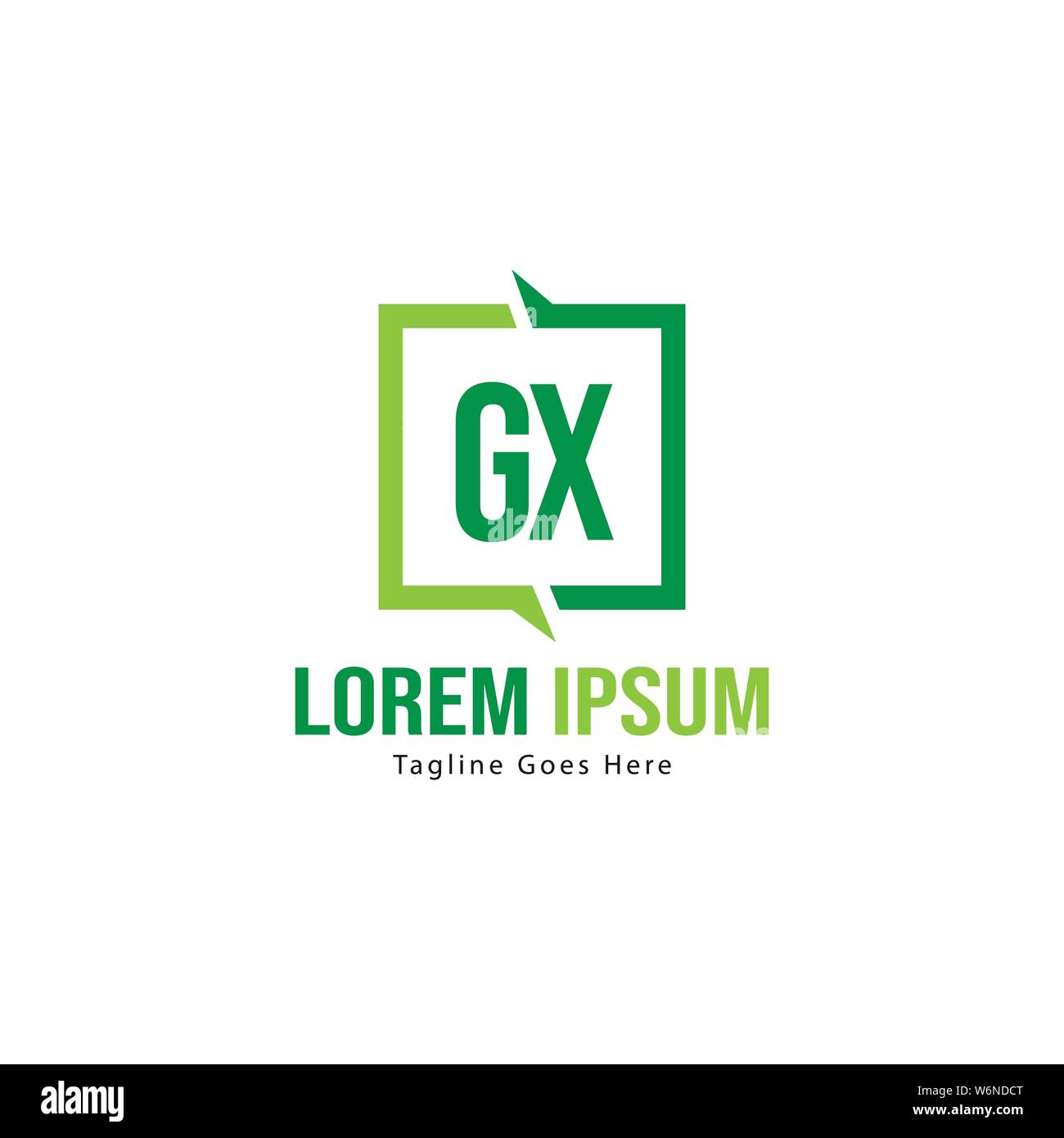 Initial GX logo template with modern frame. Minimalist GX letter logo ...