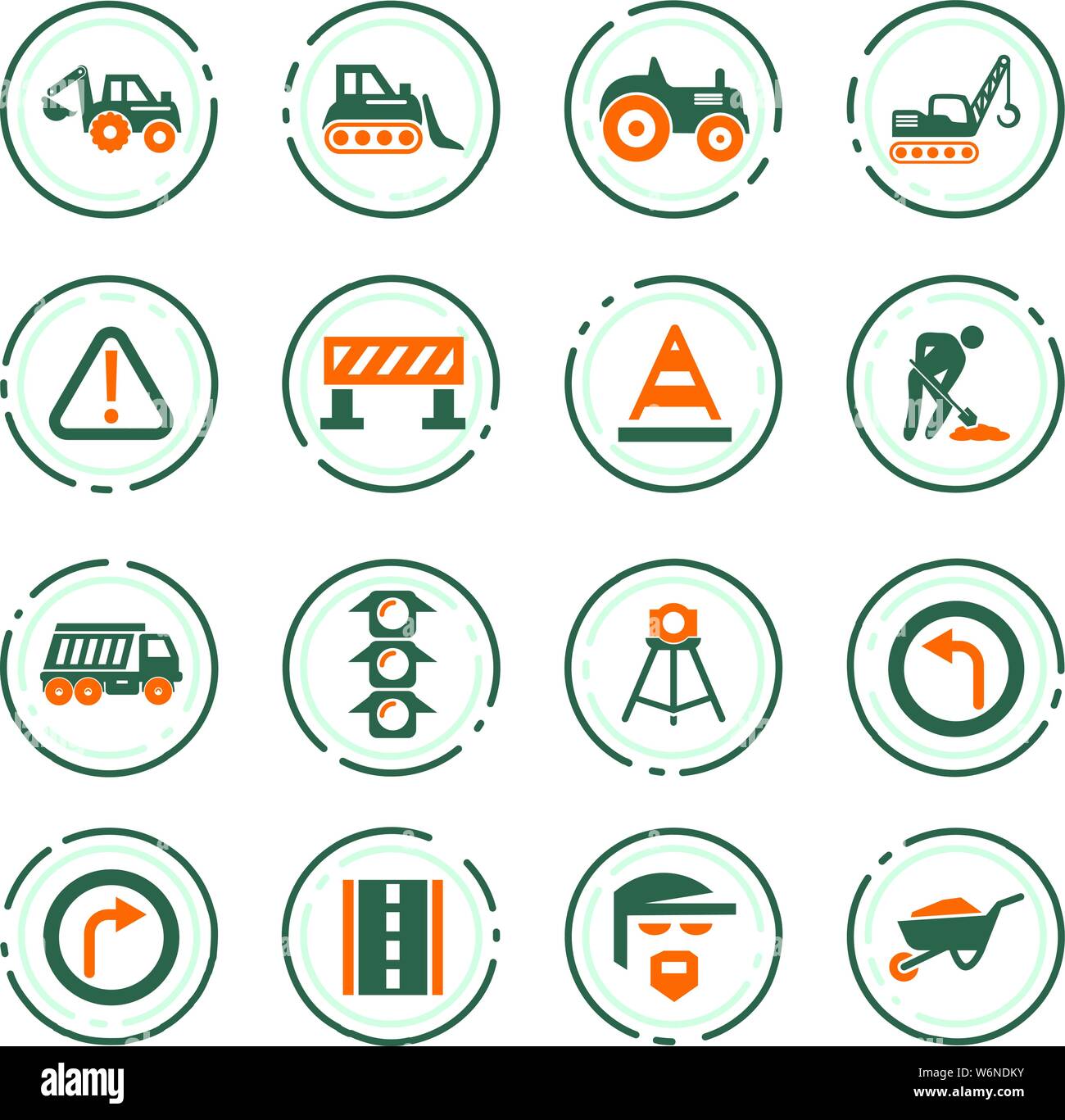 Road repair vector icons for user interface design Stock Vector Image ...
