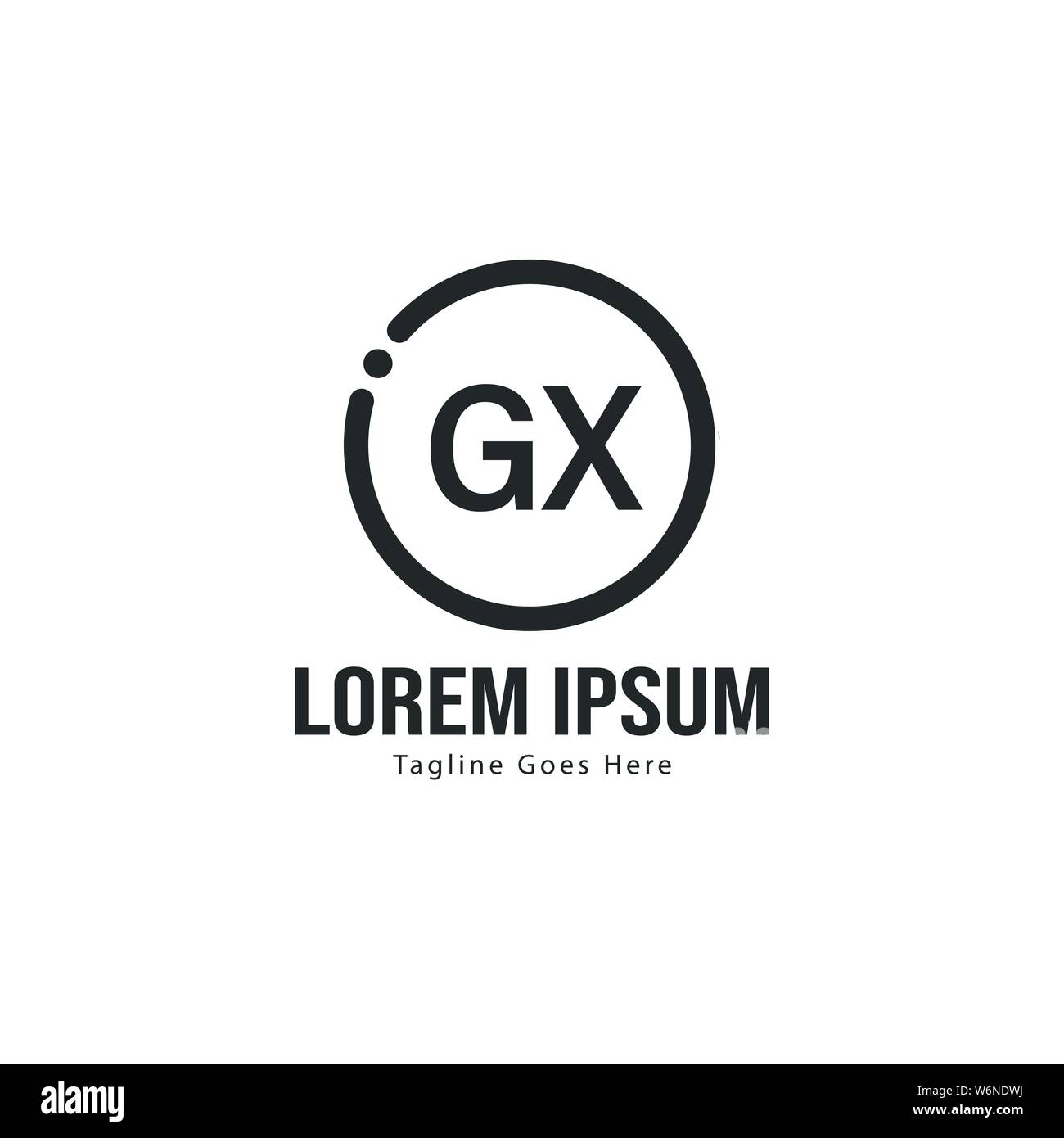 Initial GX logo template with modern frame. Minimalist GX letter logo ...